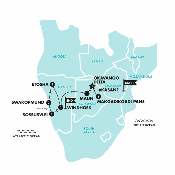 Okavango Delta and Deserts Trip [11 Days] | Contiki