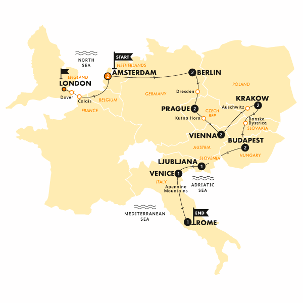 London to Rome Trail | Contiki